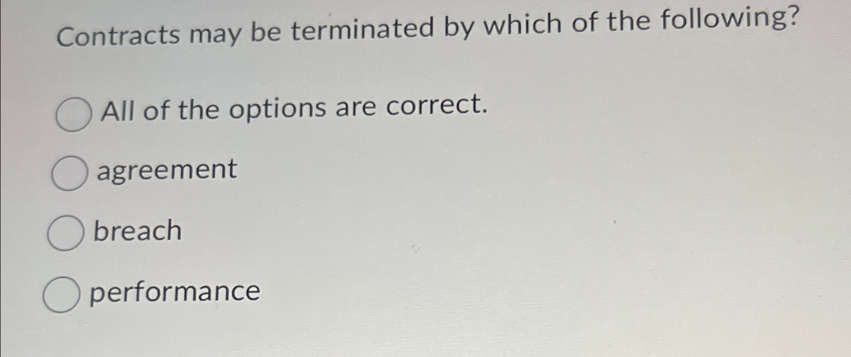 Solved Contracts may be terminated by which of the | Chegg.com