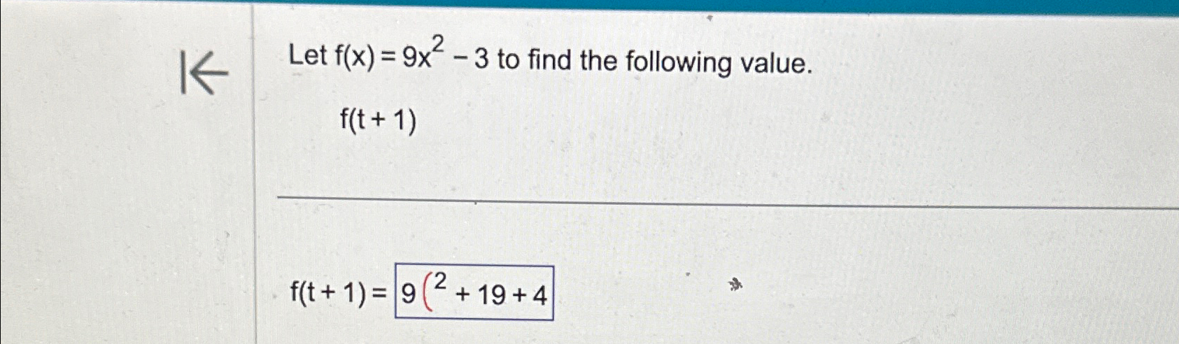 Solved Let f(x)=9x2-3 ﻿to find the following | Chegg.com