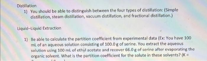 Solved Distillation 1) You should be able to distinguish | Chegg.com