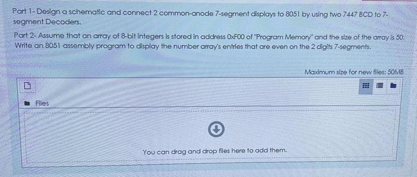 Solved Part 1- Design a schematic and connect 2 common-anode | Chegg.com