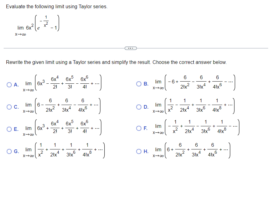 Solved Evaluate the following limit using Taylor | Chegg.com