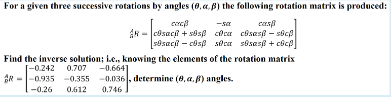 Solved For a given three successive rotations by angles | Chegg.com