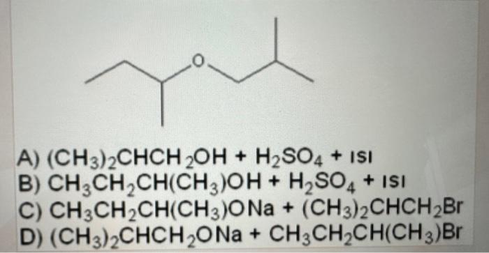 Solved A) (CH3)2CHCH2OH+H2SO4+ISI B) | Chegg.com