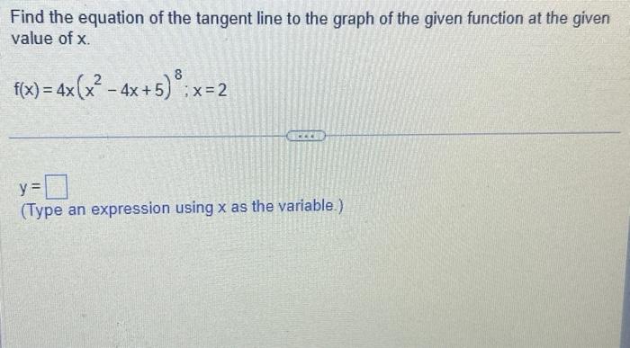 Solved Find the equation of the tangent line to the graph of | Chegg.com
