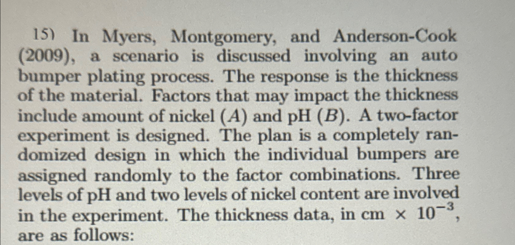 Solved In Myers, Montgomery, and Anderson-Cook (2009), ﻿a | Chegg.com