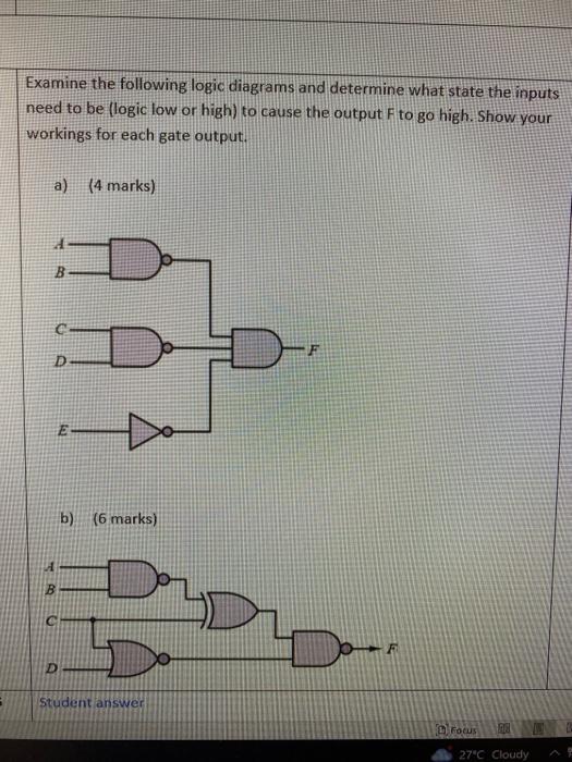 Solved Examine the following logic diagrams and determine | Chegg.com