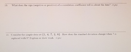 Solved 10. What does the sign (negative or positive) of a | Chegg.com