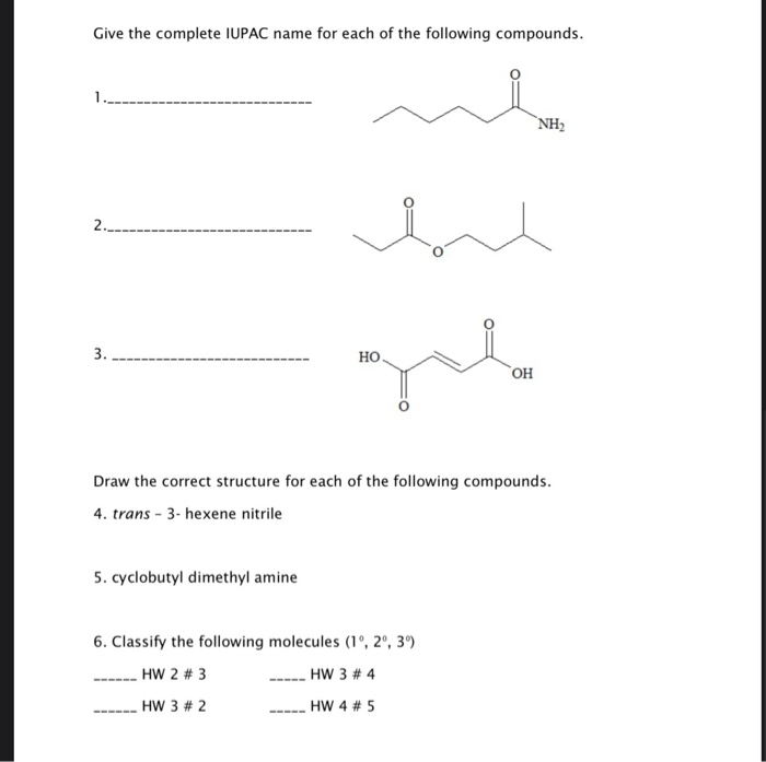 Solved Give the complete IUPAC name for each of the | Chegg.com