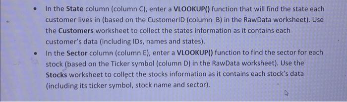 Solved - In the State column (column C), enter a VLOOKUP() | Chegg.com