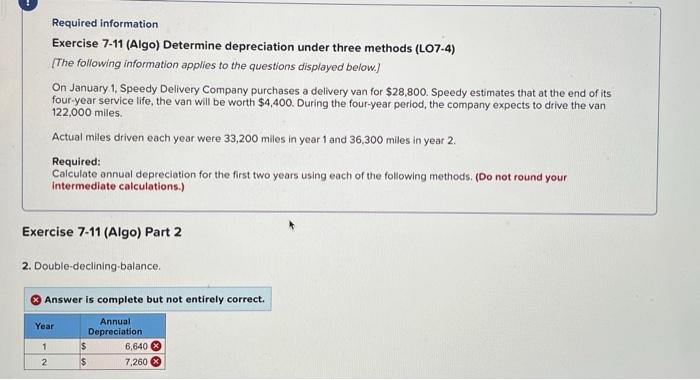 Solved Required information Exercise 7-11 (Algo) Determine | Chegg.com