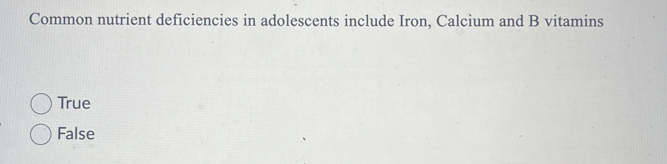 Solved Common nutrient deficiencies in adolescents include | Chegg.com