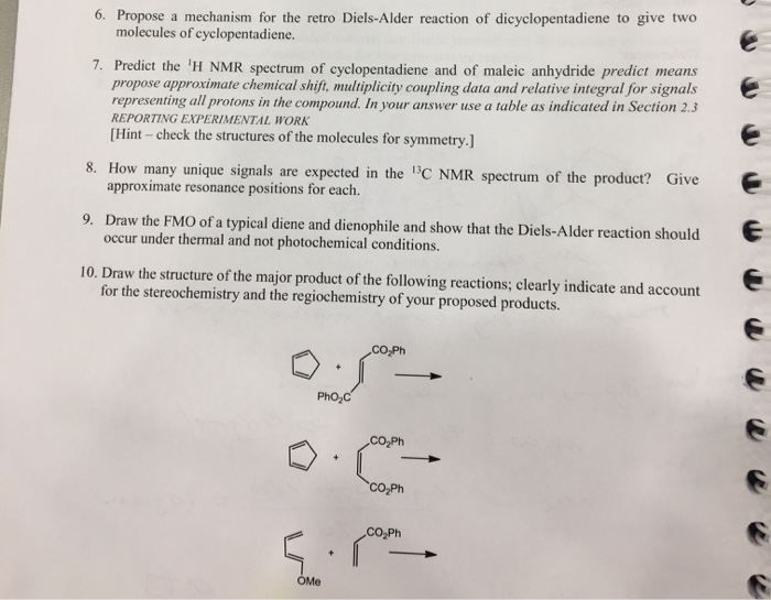 Solved 6. Propose a mechanism for the retro Diels-Alder | Chegg.com