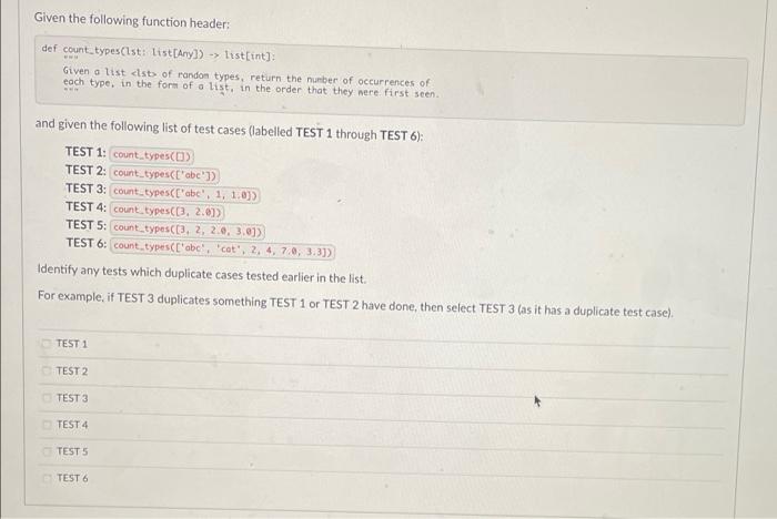 Solved Given the following function header: def | Chegg.com