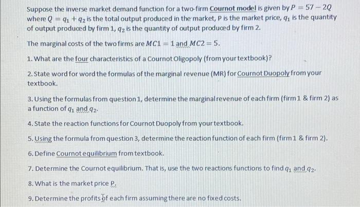 Solved Suppose the inverse market demand function for a | Chegg.com