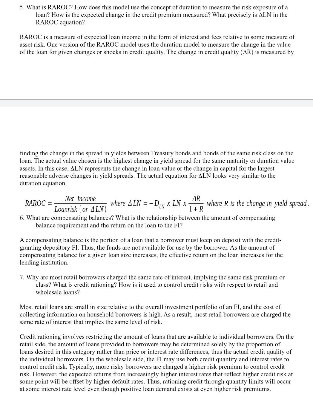Solved 5. What is RAROC? How does this model use the concept | Chegg.com