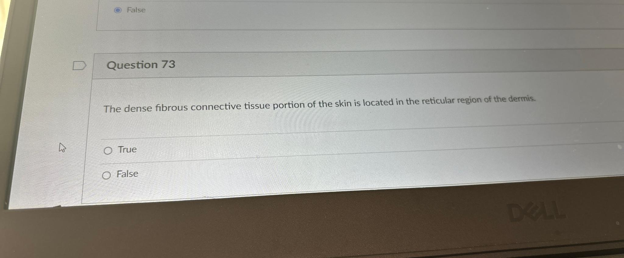 Solved Question 73The dense fibrous connective tissue | Chegg.com