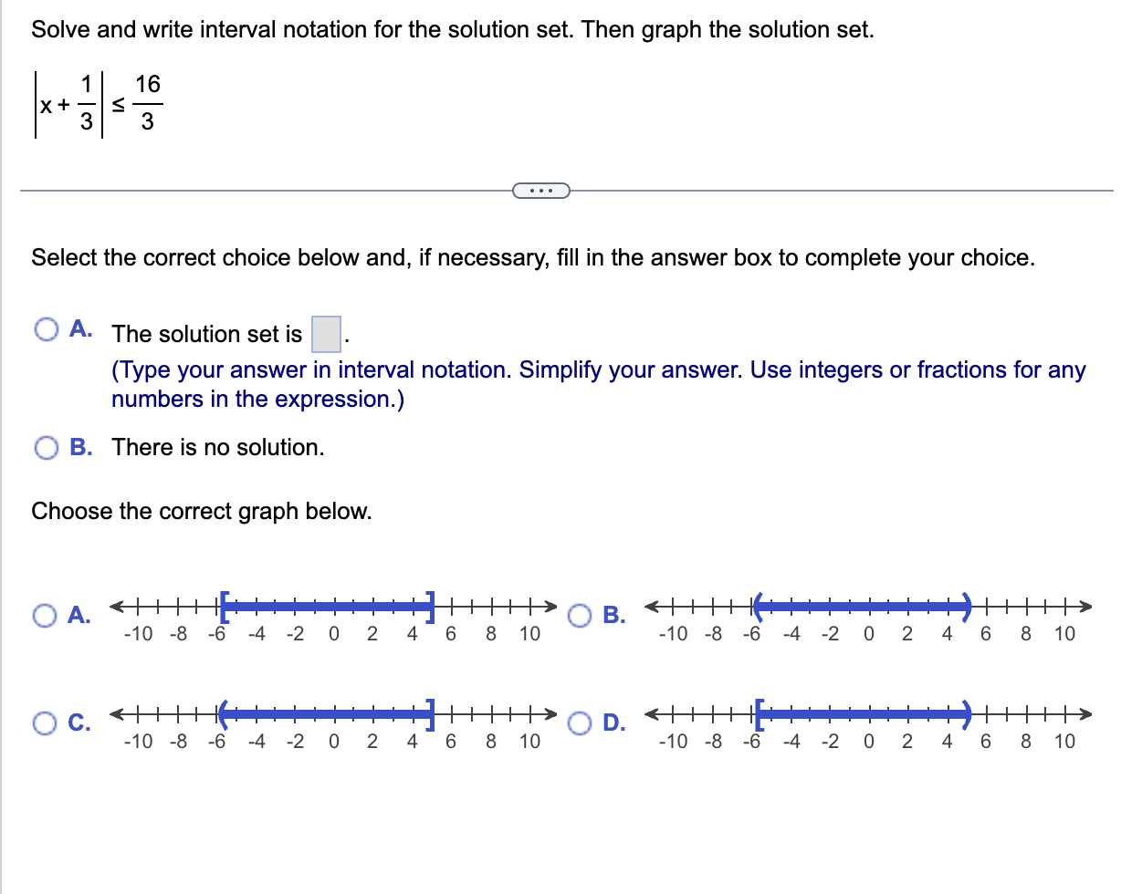 Solve and write interval notation for the solution | Chegg.com