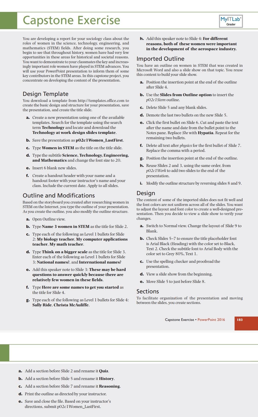 Capstone Exercise MylTLab Grader You are developing a | Chegg.com