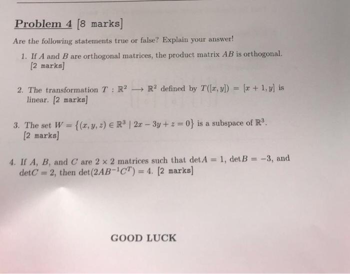 Solved Problem 1 [18 marks Consider the matrix 3-2 4 -2 6 2 | Chegg.com