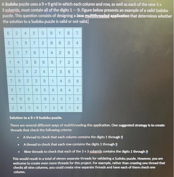 A Sudoku puzzle uses a 9×9 grid in which each column | Chegg.com