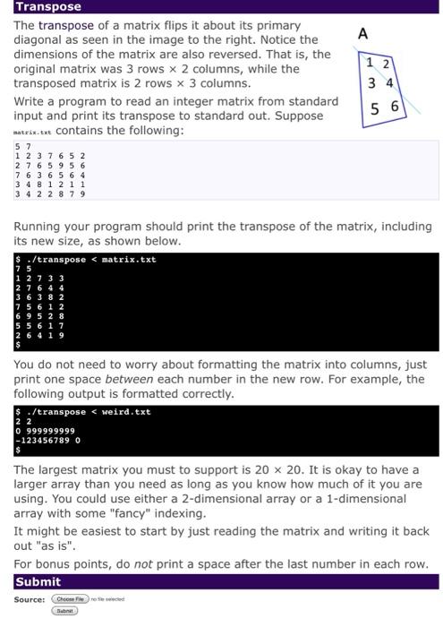 Solved In C++ VS, how do you read the matrix given by a text | Chegg.com