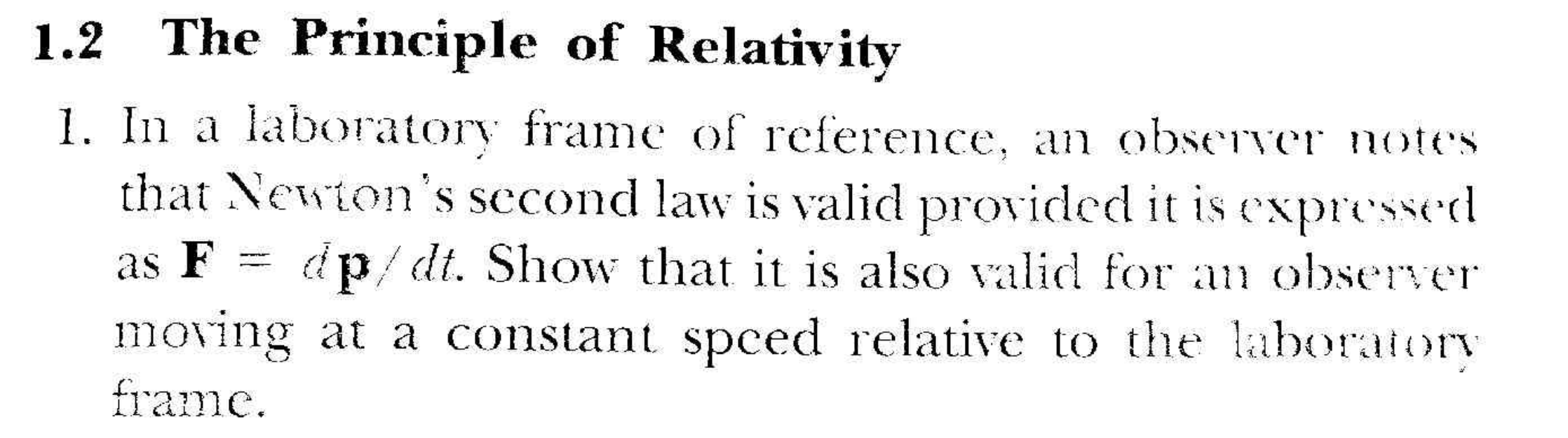 Solved 1.2 ﻿The Principle of RelativityIn a laboratory frame | Chegg.com