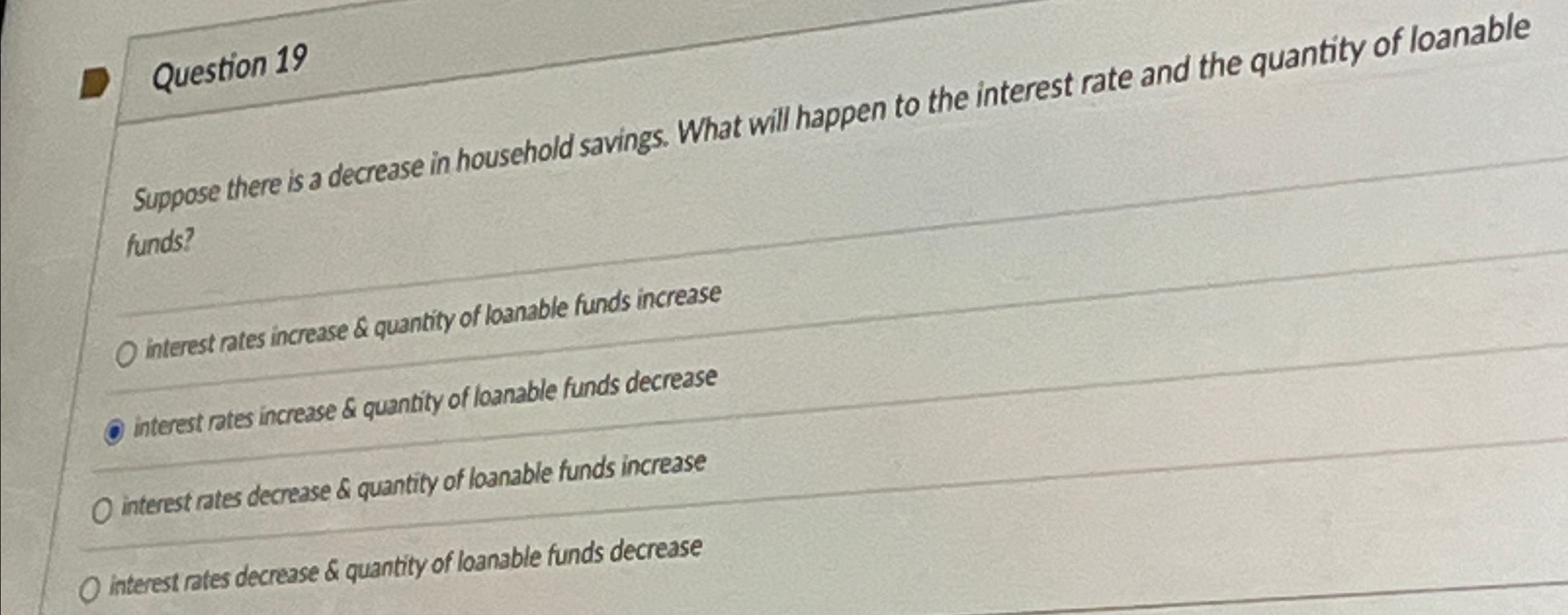 Solved Question 19Suppose there is a decrease in household | Chegg.com