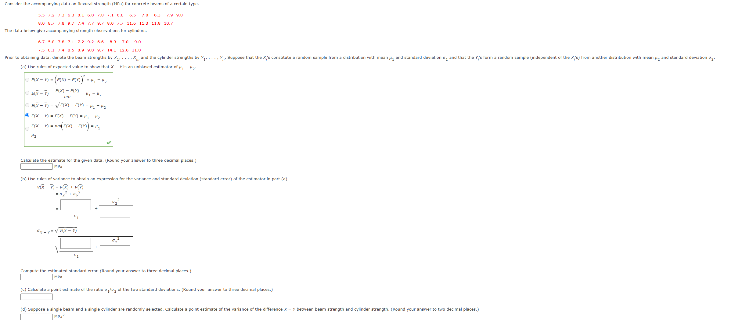 Solved Consider the accompanying data on ﻿flexural strength | Chegg.com