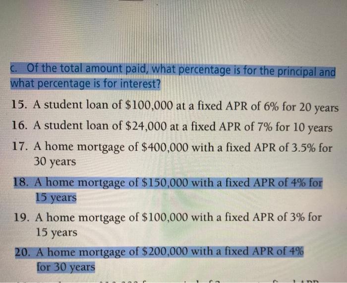 Solved c. Of the total amount paid, what percentage is for | Chegg.com