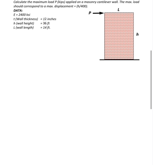 Solved Calculate the maximum load P (kips) applied on a | Chegg.com