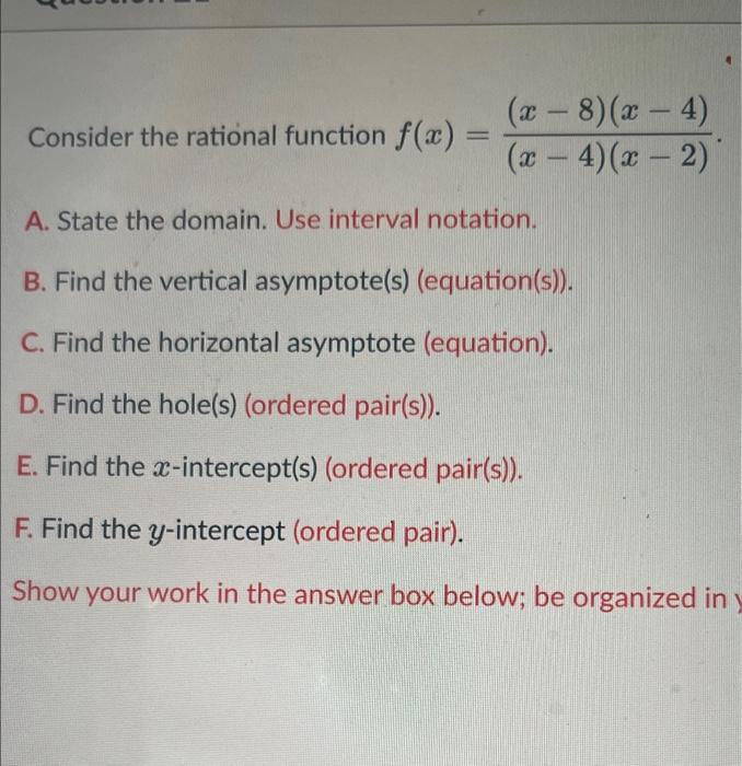 Solved Consider the rational function | Chegg.com