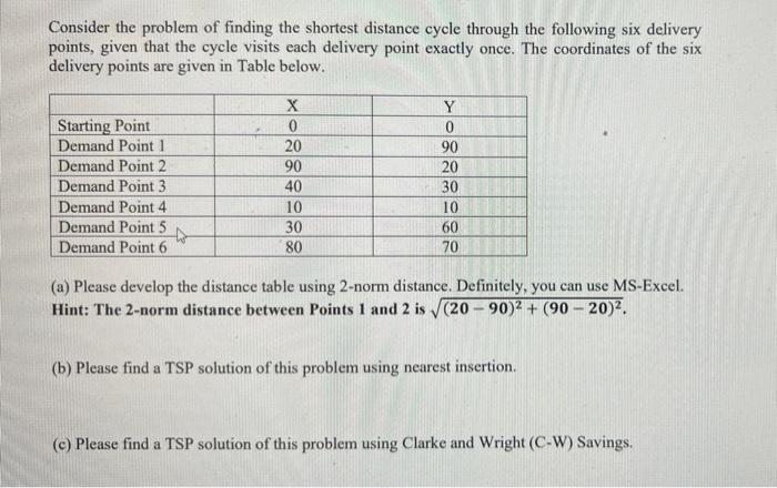 Solved Consider the problem of finding the shortest distance | Chegg.com