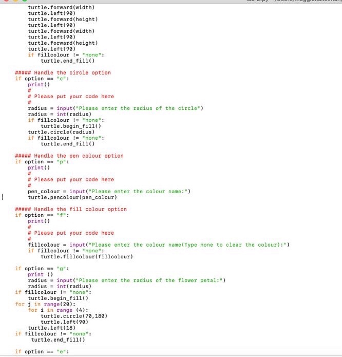 Solved import turtle # Import the turtle module for the | Chegg.com