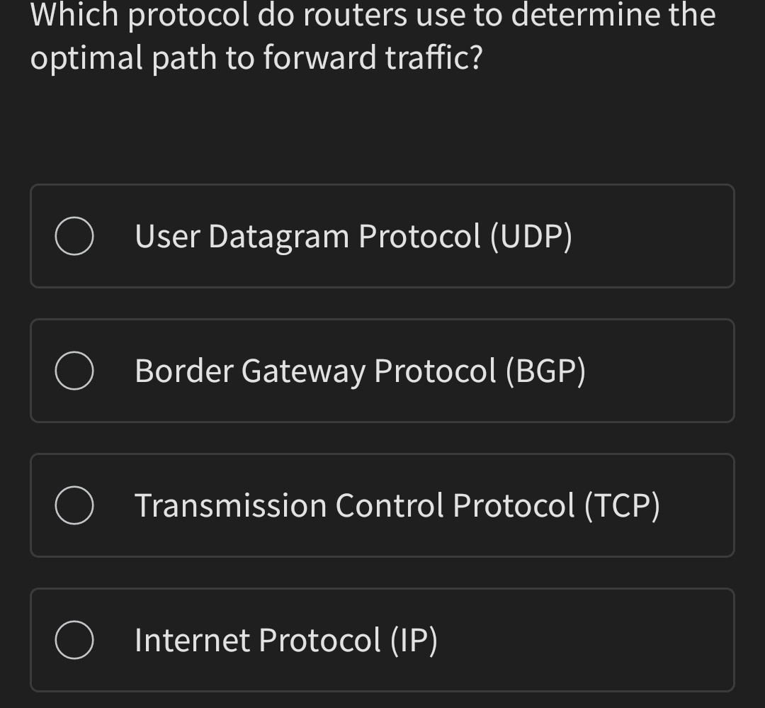 Solved Which protocol do routers use to determine the | Chegg.com