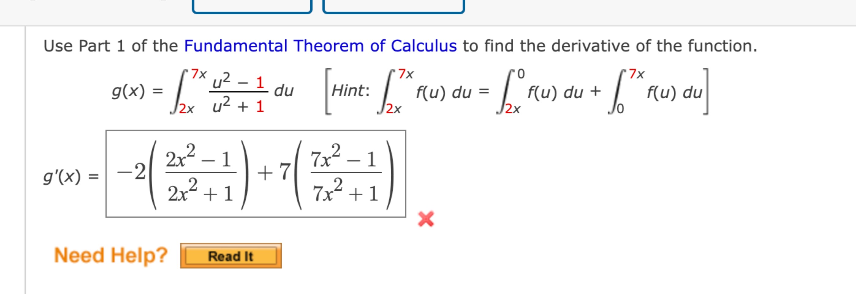 Solved Use Part 1 ﻿of the Fundamental Theorem of Calculus to | Chegg.com