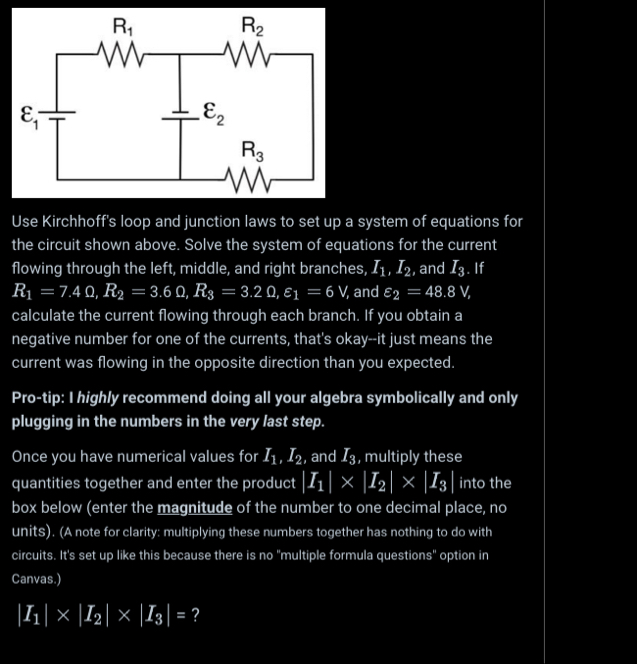 Use Kirchhoff's loop and junction laws to set up a | Chegg.com