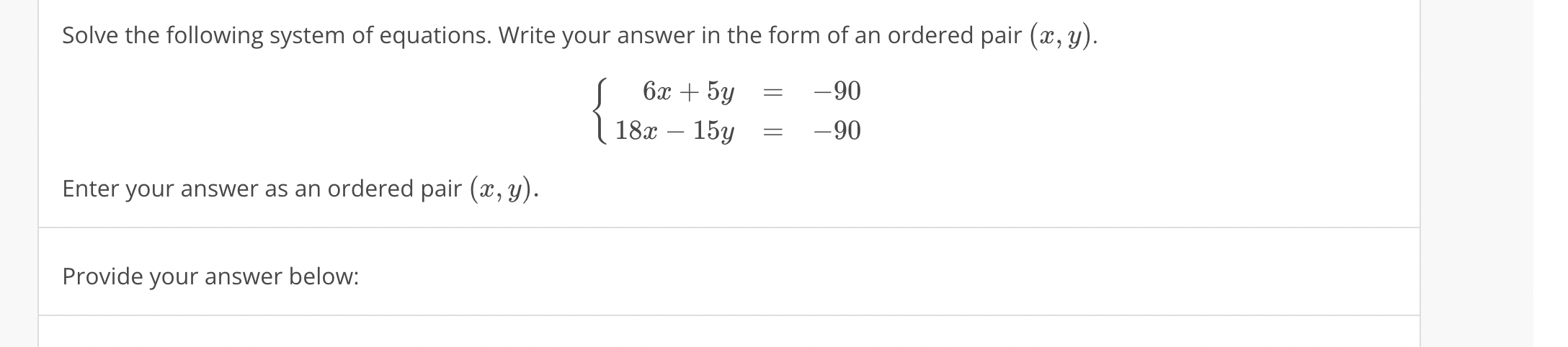 Solved Solve the following system of equations. Write your | Chegg.com