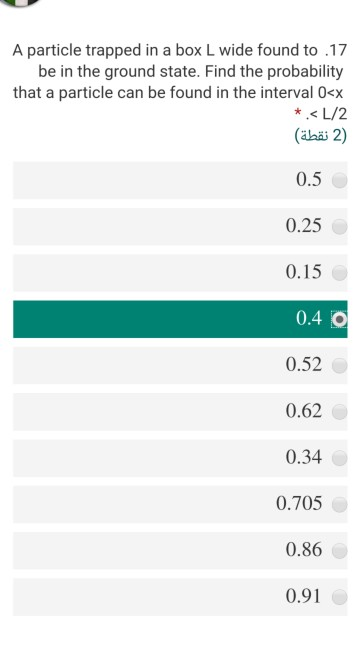 Solved A particle trapped in a box L wide found to .17 be in | Chegg.com