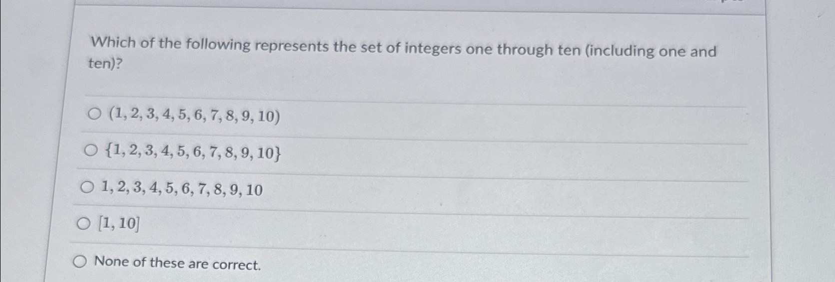 Solved Which of the following represents the set of integers | Chegg.com