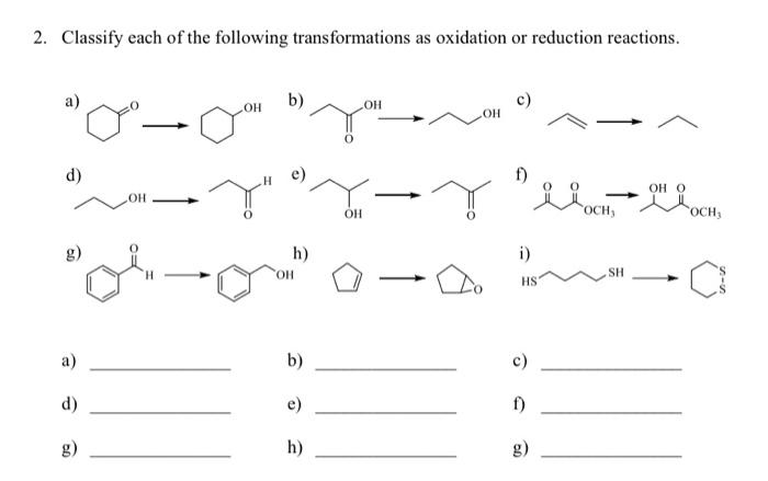 Solved 2. Classify each of the following transformations as | Chegg.com