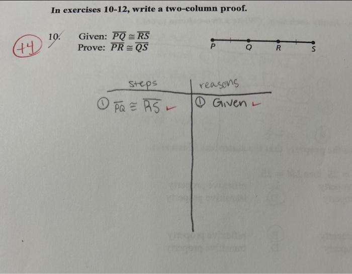 Solved In exercises 10-12, write a two-column proof. 10. | Chegg.com