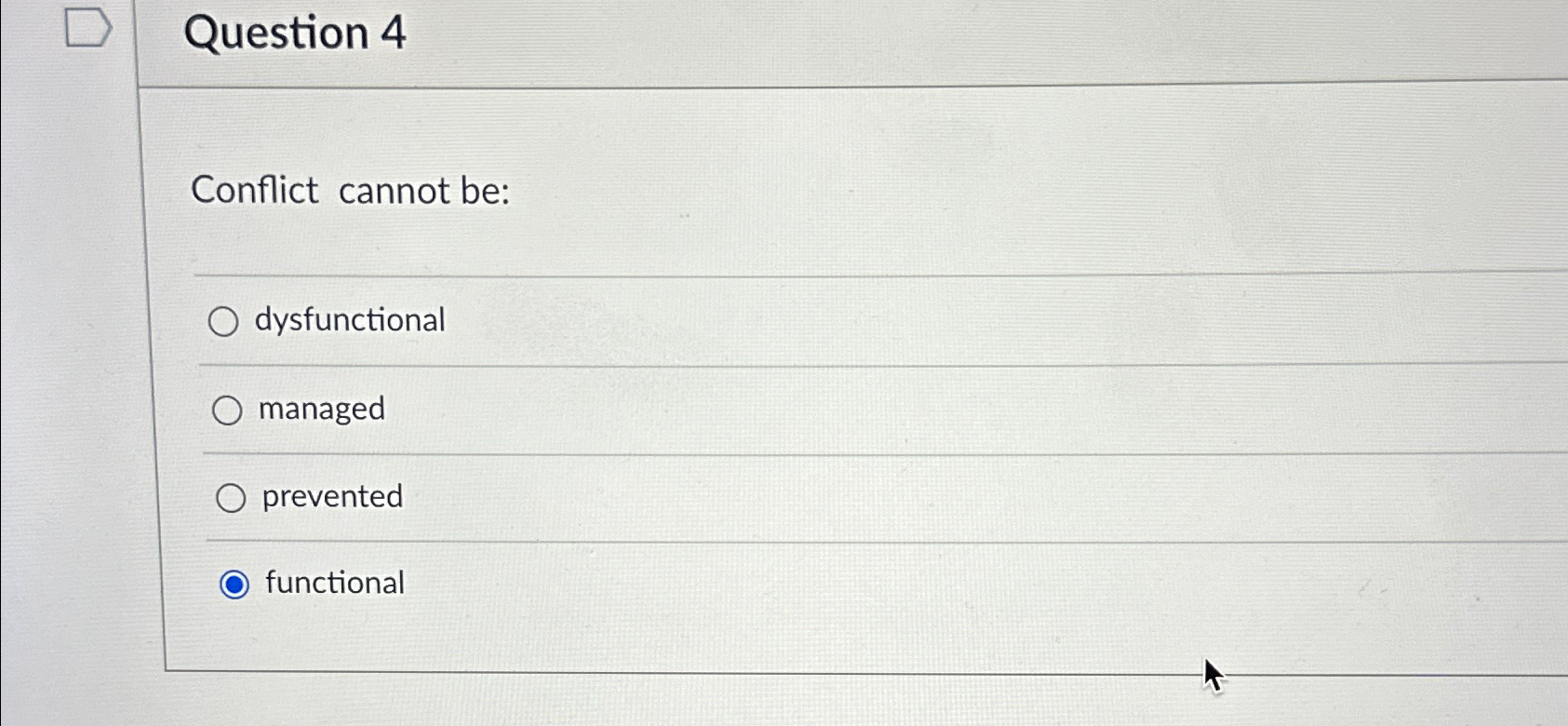 Solved Question 4Conflict cannot | Chegg.com