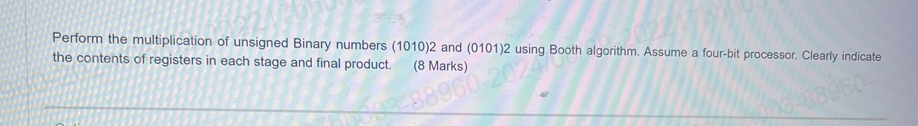 Solved Perform the multiplication of unsigned Binary numbers | Chegg.com