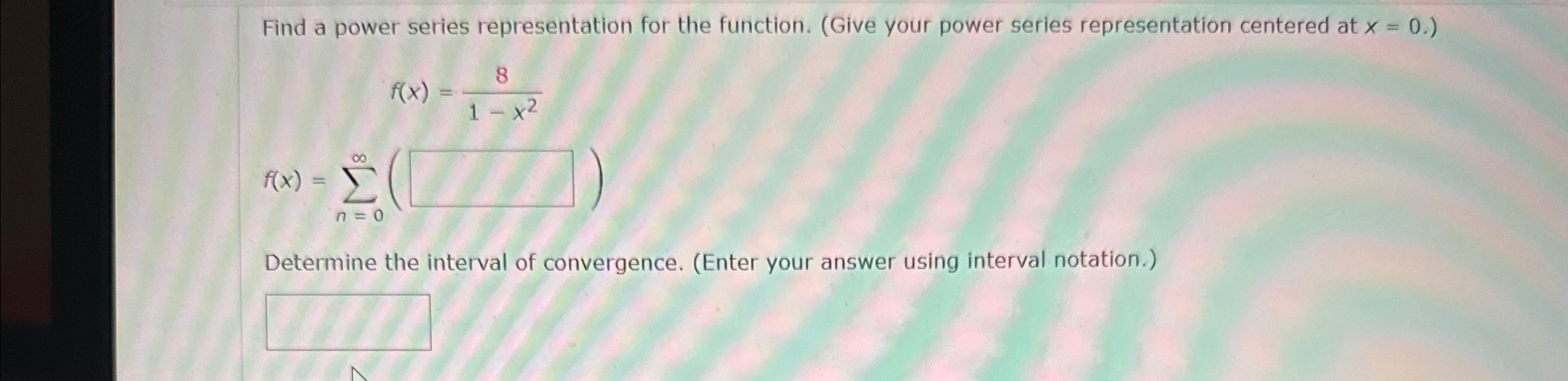 Solved Find a power series representation for the function. | Chegg.com