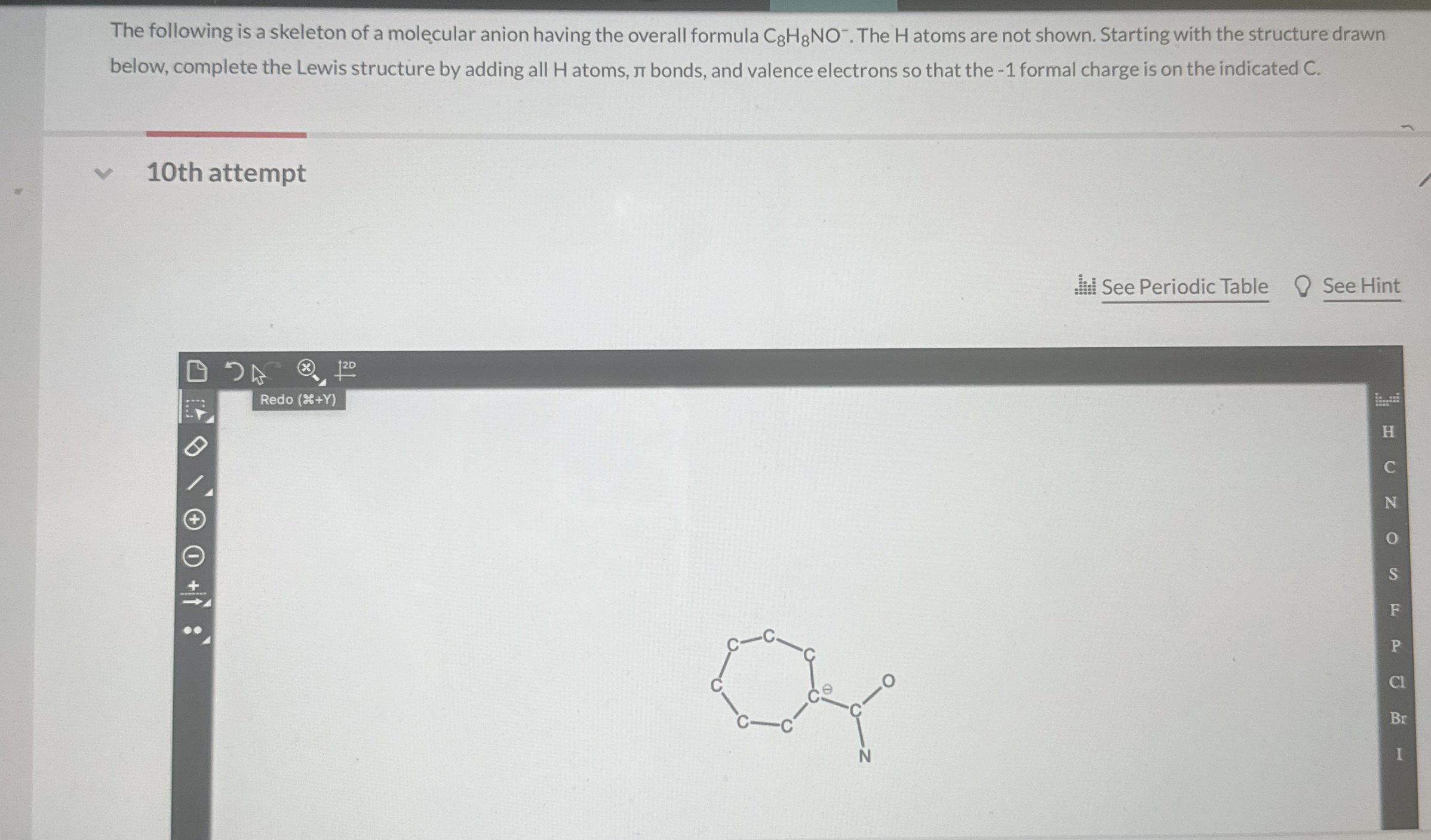 Solved The following is a skeleton of a molecular anion | Chegg.com