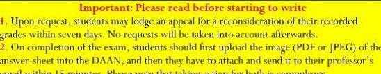 Solved Important: Please read before starting to write 1. | Chegg.com