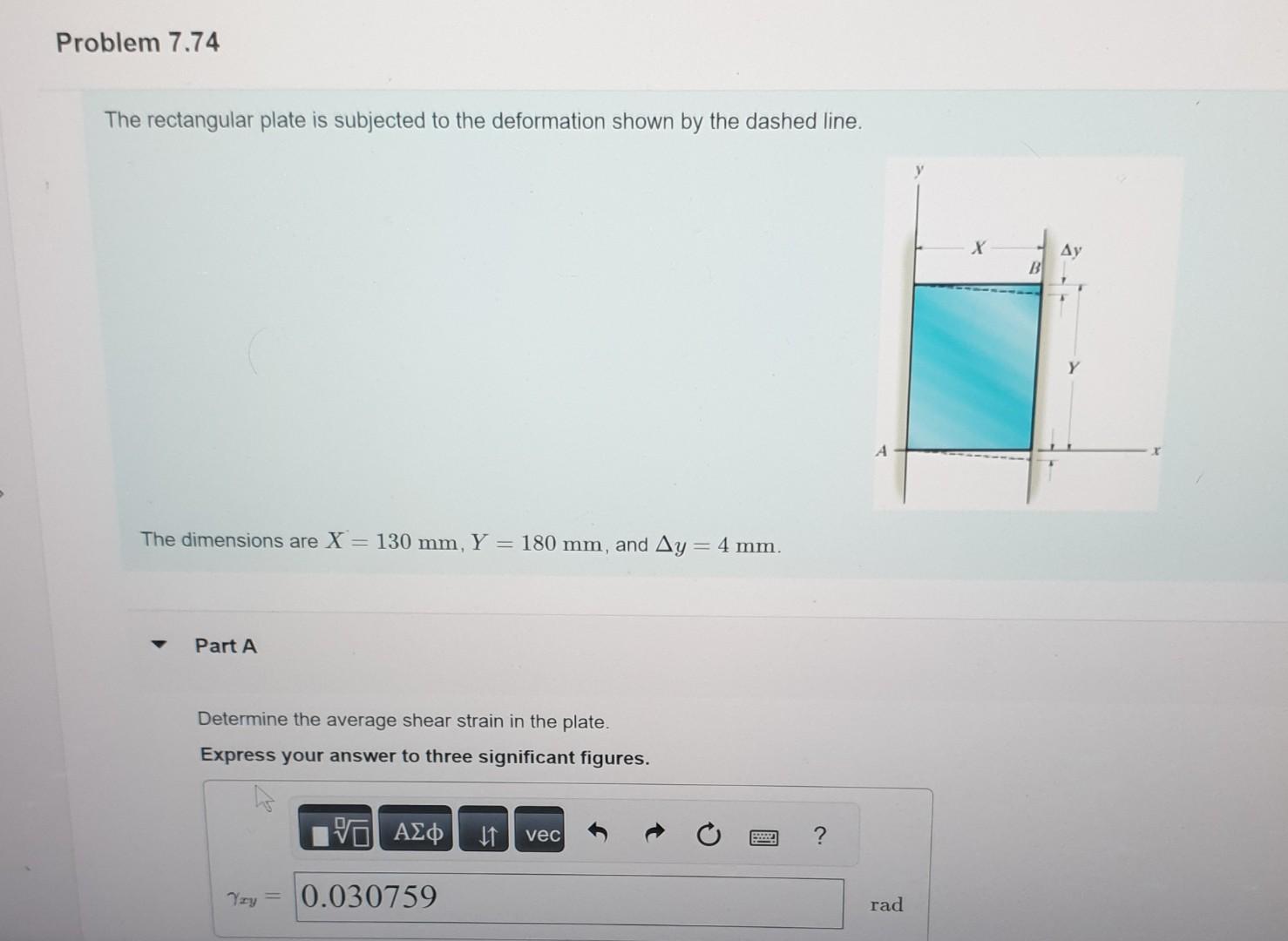 Solved The rectangular plate is subjected to the deformation | Chegg.com