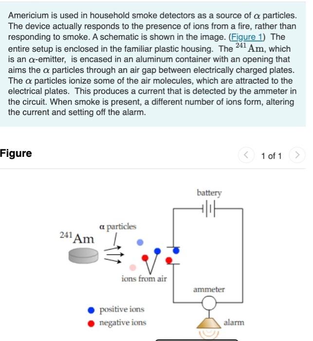 Solved Americium is used in household smoke detectors as a | Chegg.com