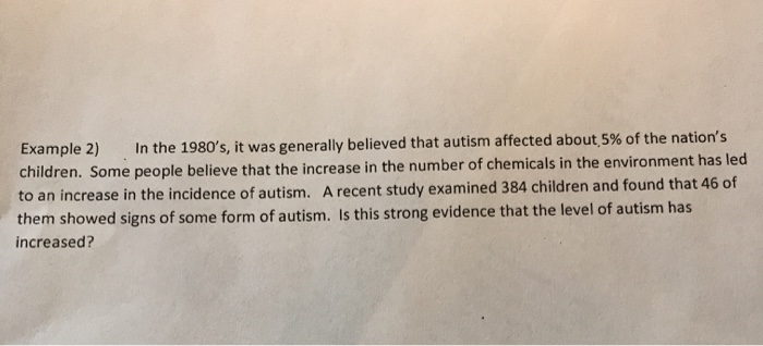 Solved Example 2) In the 1980's, it was generally believed | Chegg.com