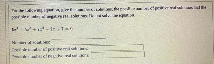 Solved For the following equation, give the number of | Chegg.com